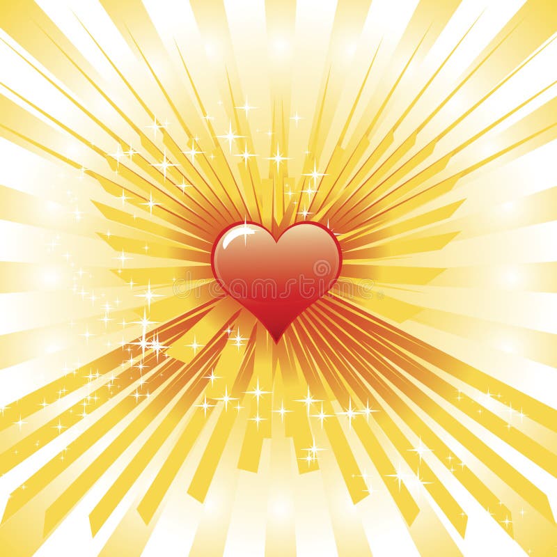 Glowing heart stock vector. Illustration of fashion, burst - 12751221