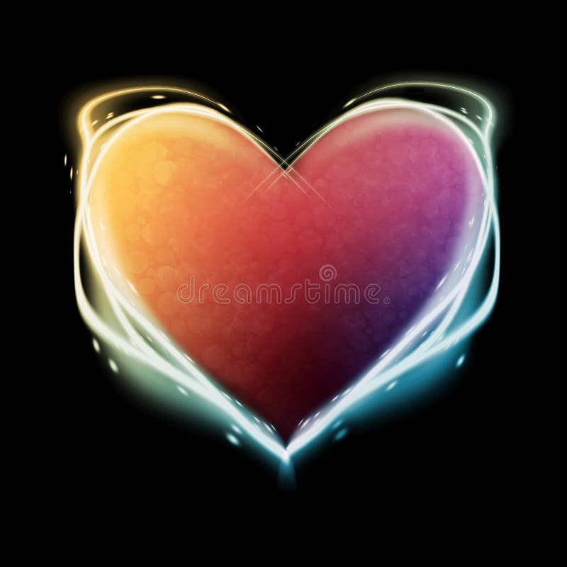 Glowing heart stock illustration. Illustration of colorfull - 17247528