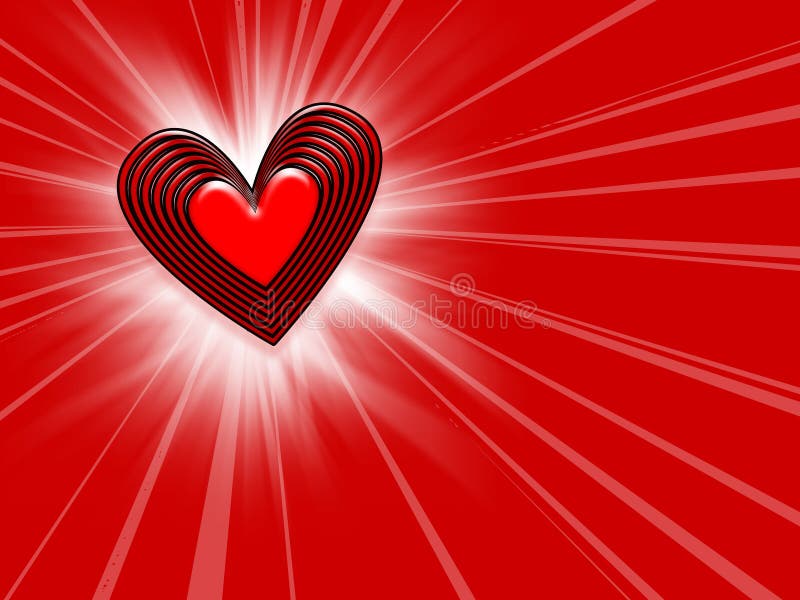 Glowing Heart stock illustration. Illustration of valentines - 7641437