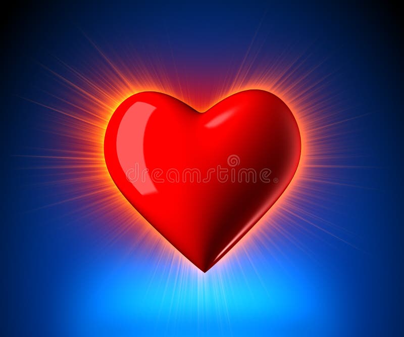 Glowing Heart stock illustration. Illustration of beautiful - 32284413