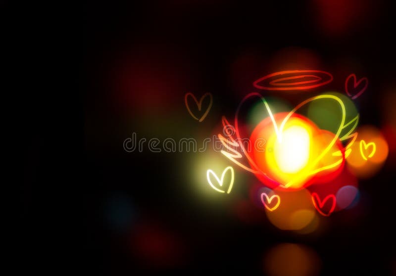 Glowing Heart with Colorful Light Stock Illustration - Illustration of ...