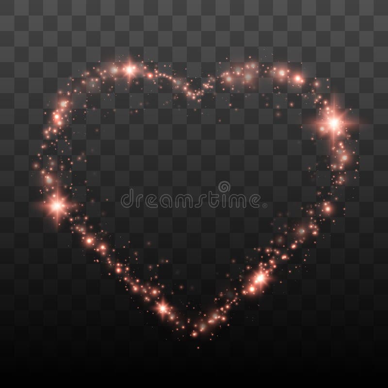 Glowing Heart. Glitter Heart Shape with Shine Particles Stock Vector ...
