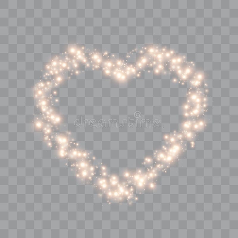 Glowing Heart. Glitter Heart Shape with Shine Particles Stock Vector ...