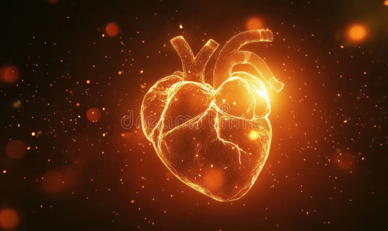 Glowing Heart Radiant Light Energy Effects Abstract Design Stock Photos ...