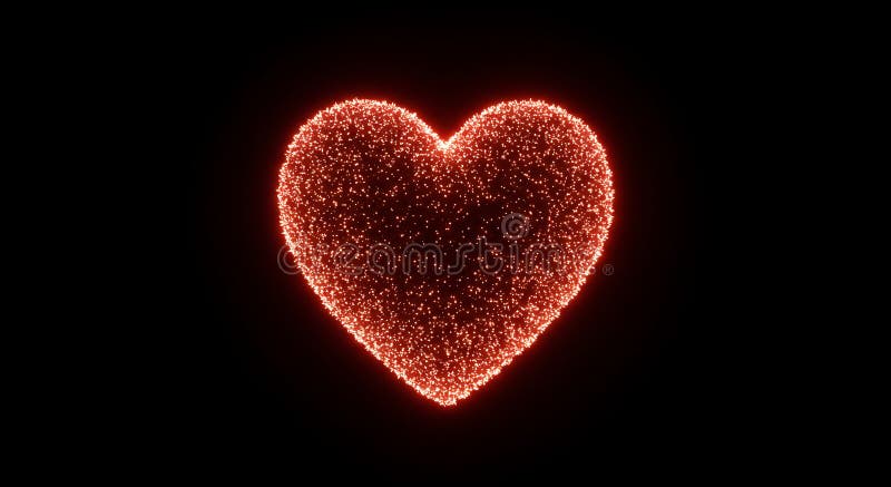 A Glowing Heart Shape Composed of Numerous Small, Sparkling Particles ...