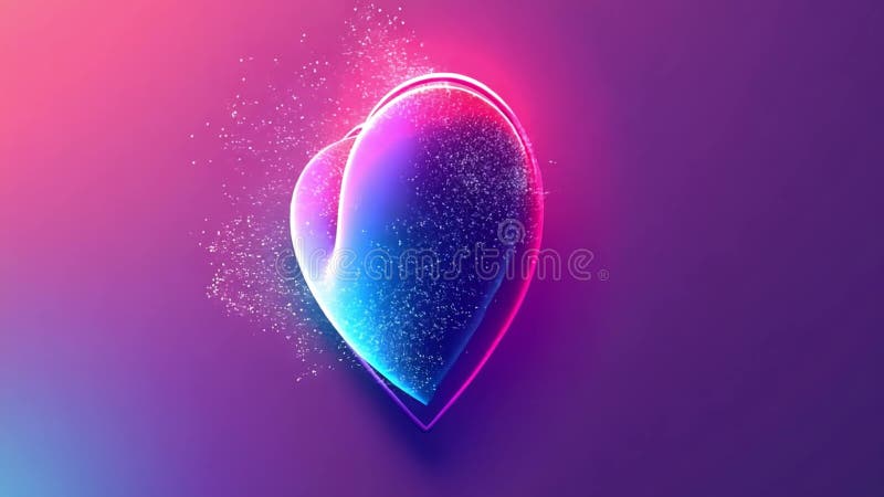 A Glowing Heart Shape with Vibrant Colors, Set Against a Soft Gradient ...