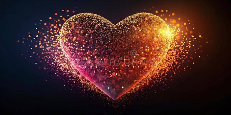 A Glowing Heart of Shimmering Particles, Dispersing into a Dark ...