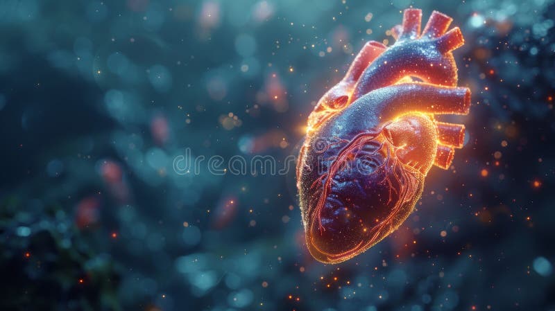 A Glowing Heart is Shown in this Image, AI Stock Illustration ...