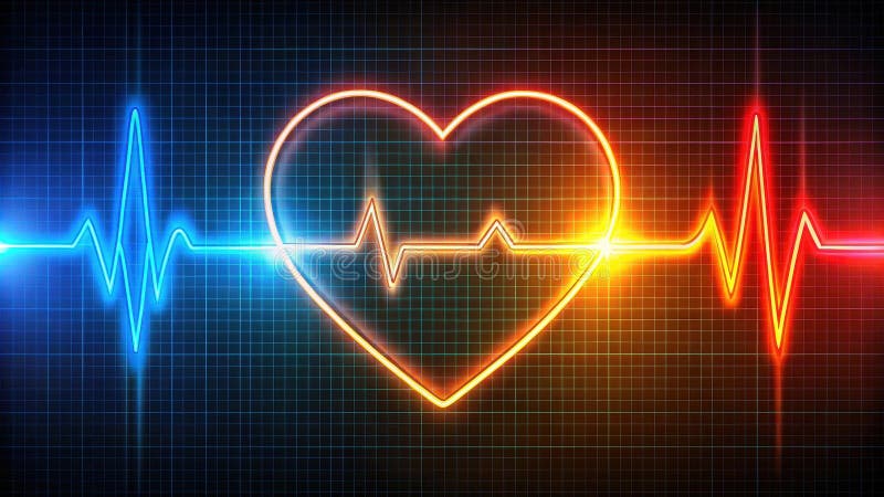 Glowing Heartbeat Ekg Graphic with Dynamic Pulse Rate. Generative AI ...
