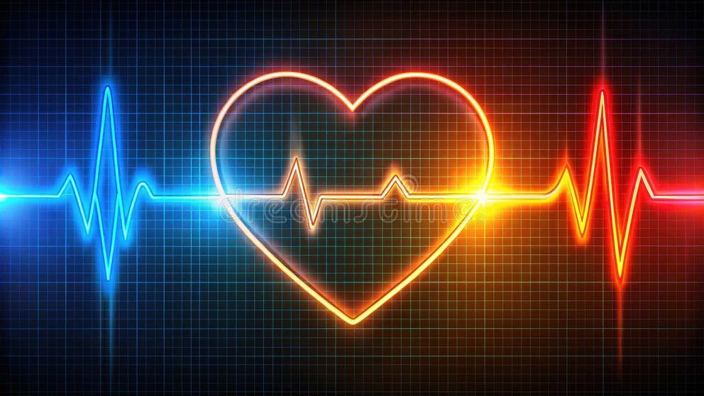 Glowing Heartbeat Ekg Graphic with Dynamic Pulse Rate. Generative AI ...