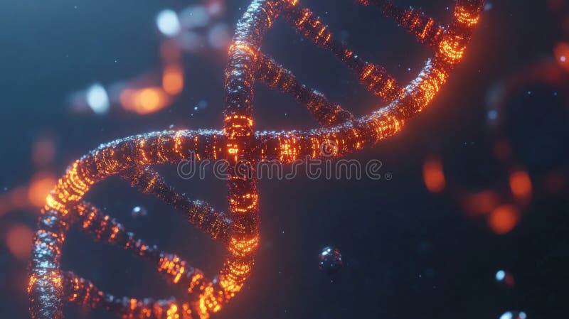 Glowing Helix DNA Strand Abstract Representation Stock Photo - Image of ...