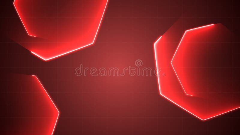 Glowing Hexagon 2D Technology Background. Stock Illustration ...