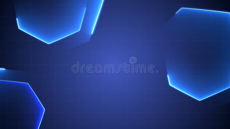 Glowing Hexagon 2D Technology Background. Stock Illustration ...