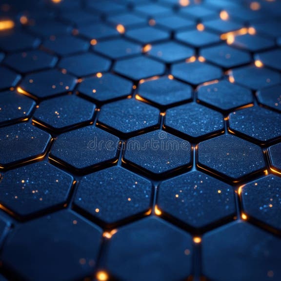 Glowing Hexagon Network Texture. (2 Stock Illustration - Illustration ...