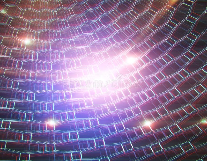 Glowing Hexagonal Net Background Stock Illustration - Illustration of ...