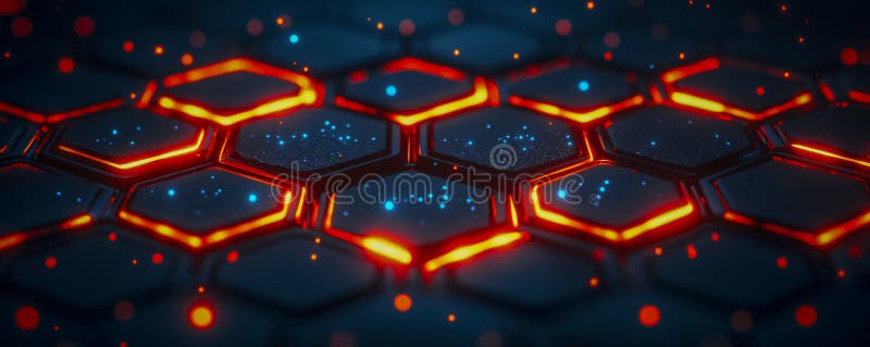 Glowing Hexagonal Pattern Futuristic Tech Elements Digital Graphics Stock Photos - Free ...