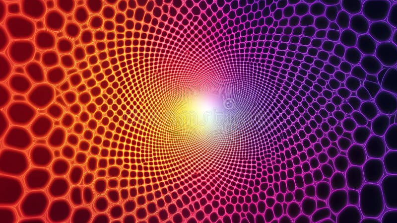 A Glowing Hexagonal Pattern Radiating from the Center on a Dark-to ...