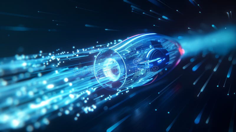 Futuristic High-Speed Data Transmission Stock Image - Image of cyber ...