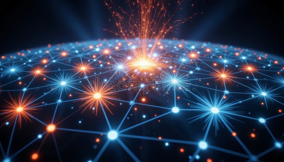 Glowing High-tech Interface Visualizing Data Clusters and AI Predictions Stock Image - Image of ...