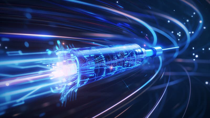 Futuristic Syringe with Digital Elements Stock Image - Image of data ...