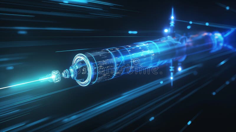 Futuristic Digital Syringe in Motion Stock Photo - Image of streaks ...