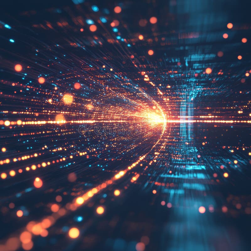 Glowing Hologram Projection of Data with Vibrant Lights and Dynamic ...