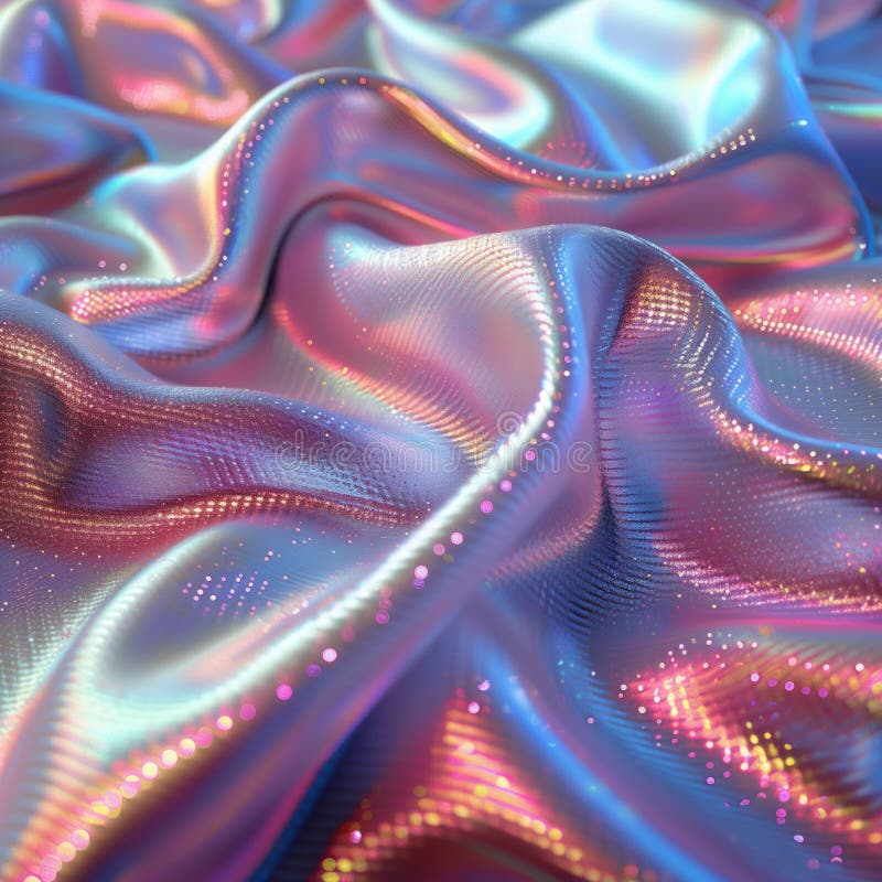 Glowing Holographic Fabric with Radiant Dotted Patterns. AI Generated ...