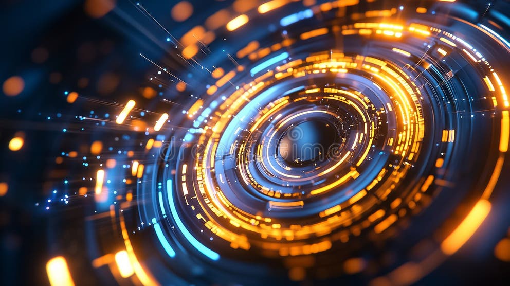 A Glowing, Holographic Interface Displays a Dynamic Array of Lights and ...