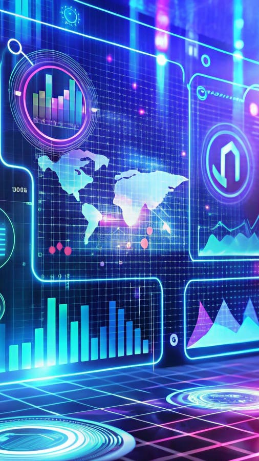 Glowing Holographic Interface a Wallpaper. Generative AI Stock ...