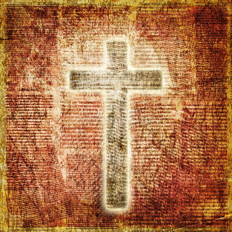Glowing Holy Cross on Paper Background Stock Illustration ...