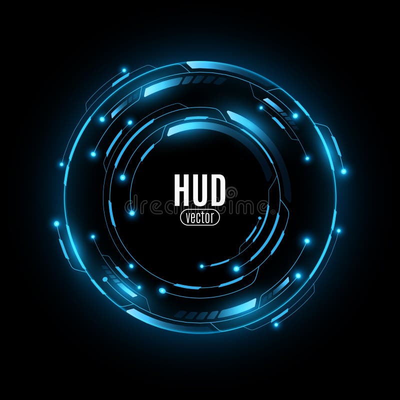Glowing HUD Round Frame with Light Effect. Futuristic Digital Circle ...