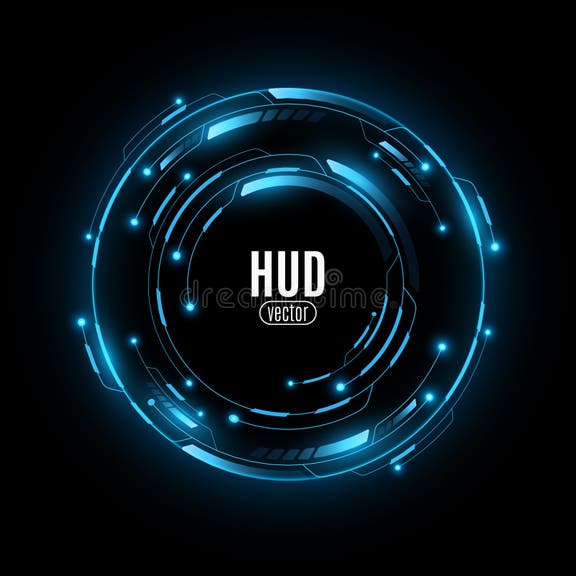 Glowing HUD Round Frame with Light Effect. Futuristic Digital Circle ...