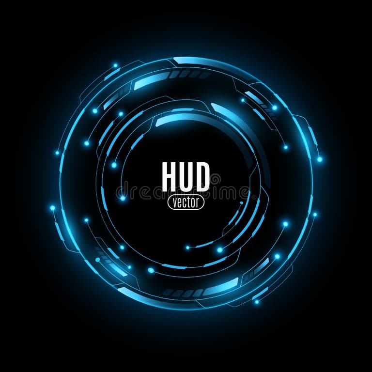 Glowing HUD Round Frame with Light Effect. Futuristic Digital Circle ...