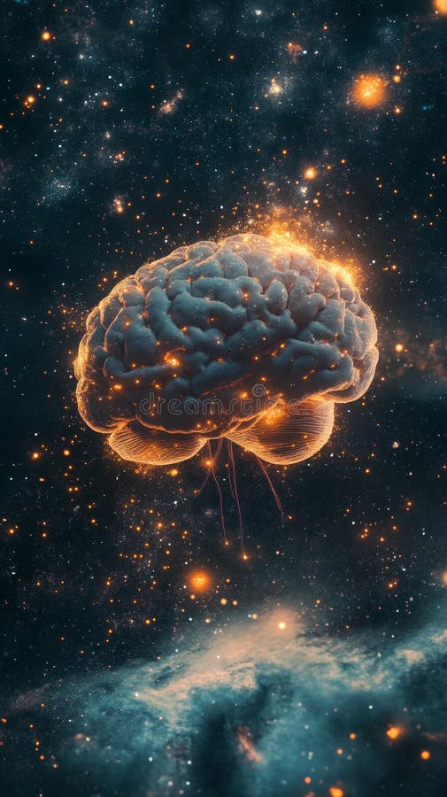 Glowing Brain Floats Cosmos Stock Photos - Free & Royalty-Free Stock ...
