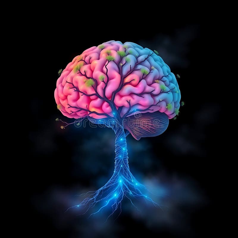 Neural Roots the Brain Tree Connection Stock Illustration ...