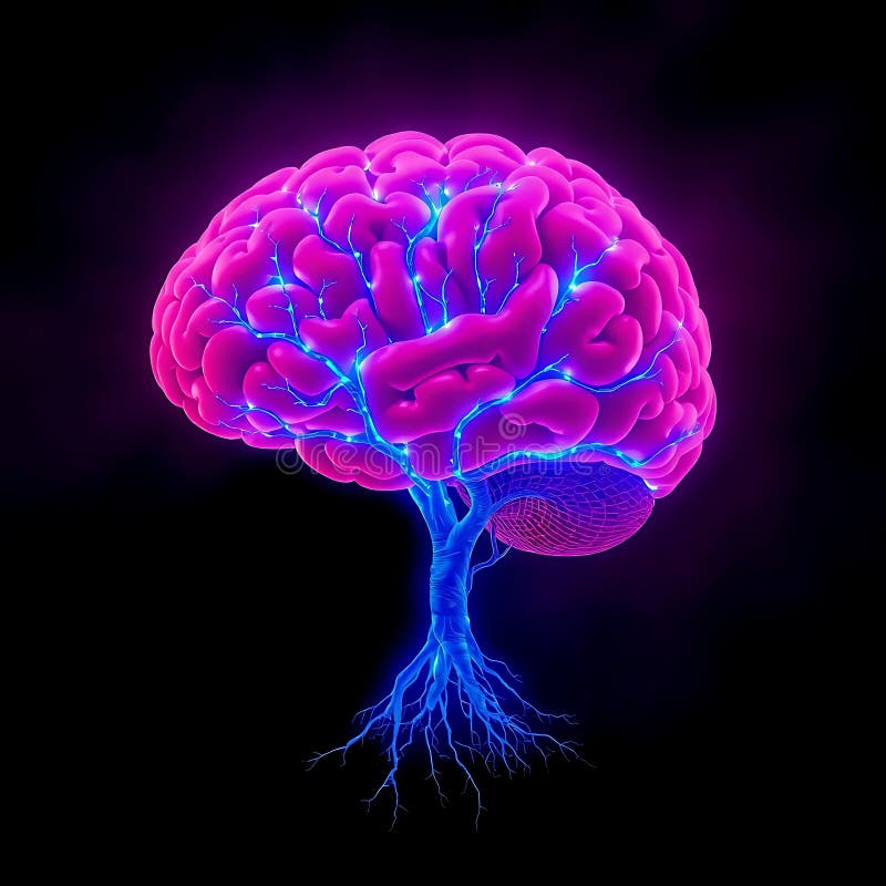 Neural Roots the Brain Tree Connection Stock Illustration ...