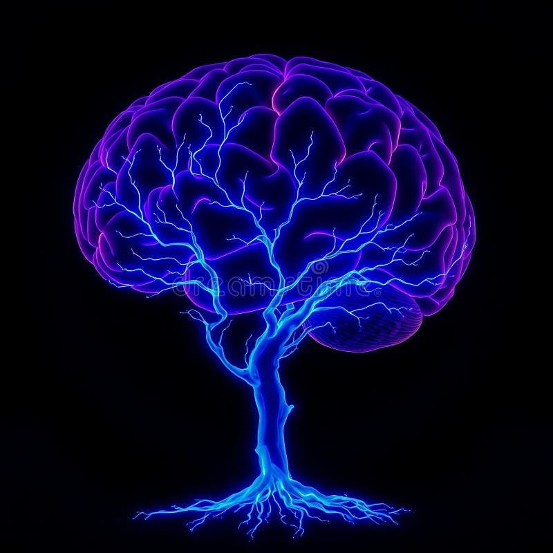 Neural Roots the Brain Tree Connection Stock Illustration ...
