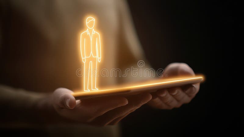 Glowing Human Figure on Tablet, Exploring the Intersection of ...