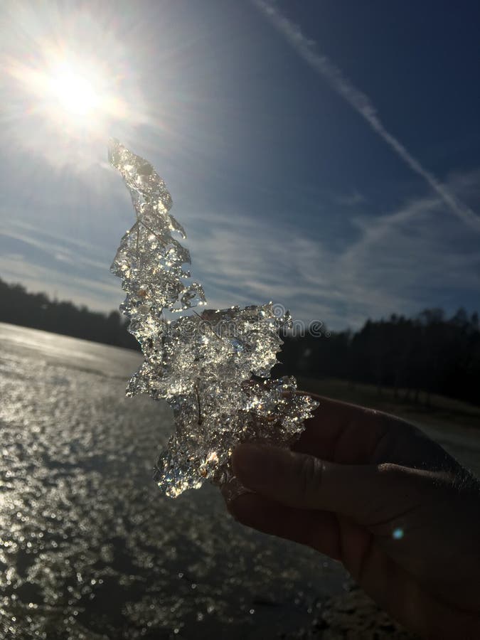 Glowing ice crystal stock photo. Image of icicle, creates - 108474678
