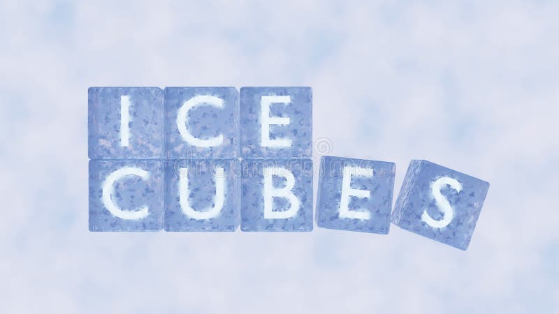 Glowing Ice Cube Texts Inside of Ice Cubes Stock Illustration ...