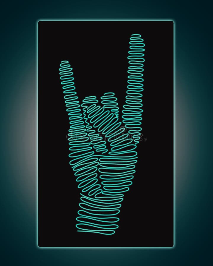 Glowing icon hands stock illustration. Illustration of guitar - 171782979