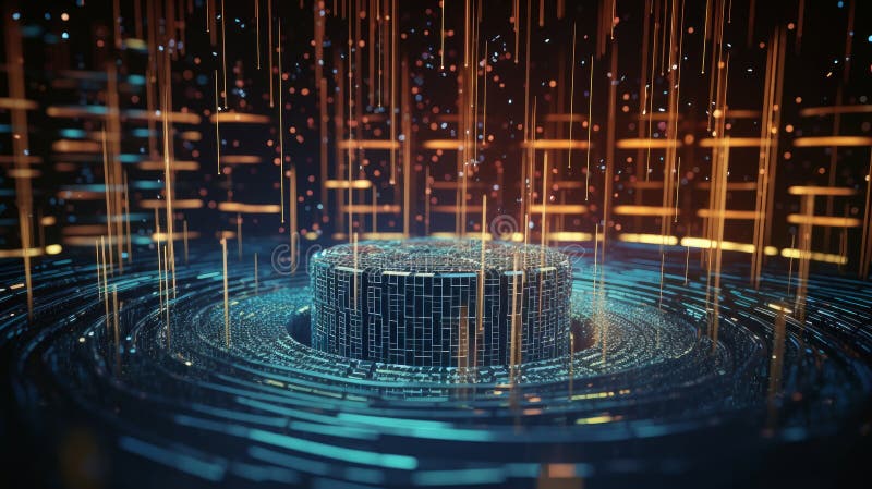 Glowing Image of Big Data Concept Digital Data Flow Transferring ...