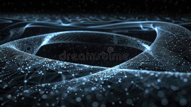 Glowing Infinite Loop of Tangled Strings Stock Illustration ...