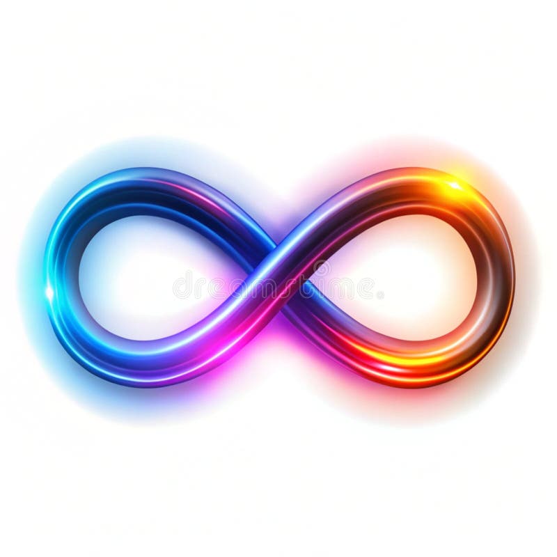 Glowing Infinity Loop with Motion Blur Effects Stock Illustration ...