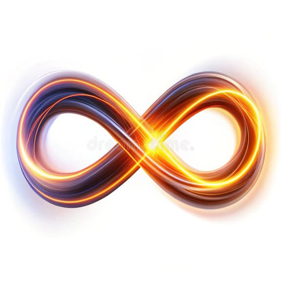 Glowing Infinity Loop with Motion Blur Effects Stock Illustration ...