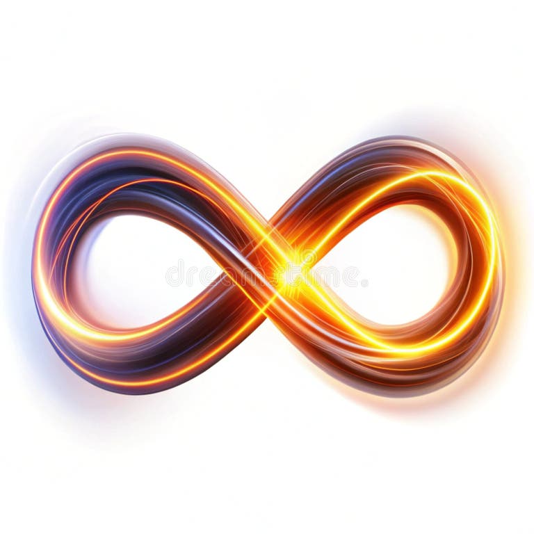 Glowing Infinity Loop with Motion Blur Effects Stock Illustration ...
