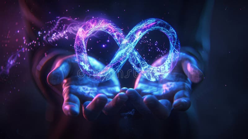 The Glowing Infinity Symbol.AI Generated Image Stock Photo - Image of ...