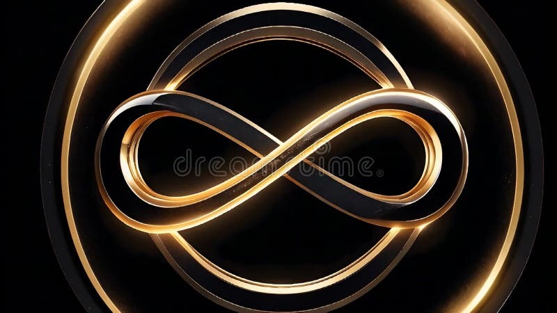 A Glowing Infinity Symbol on Black Background Stock Video - Video of ...