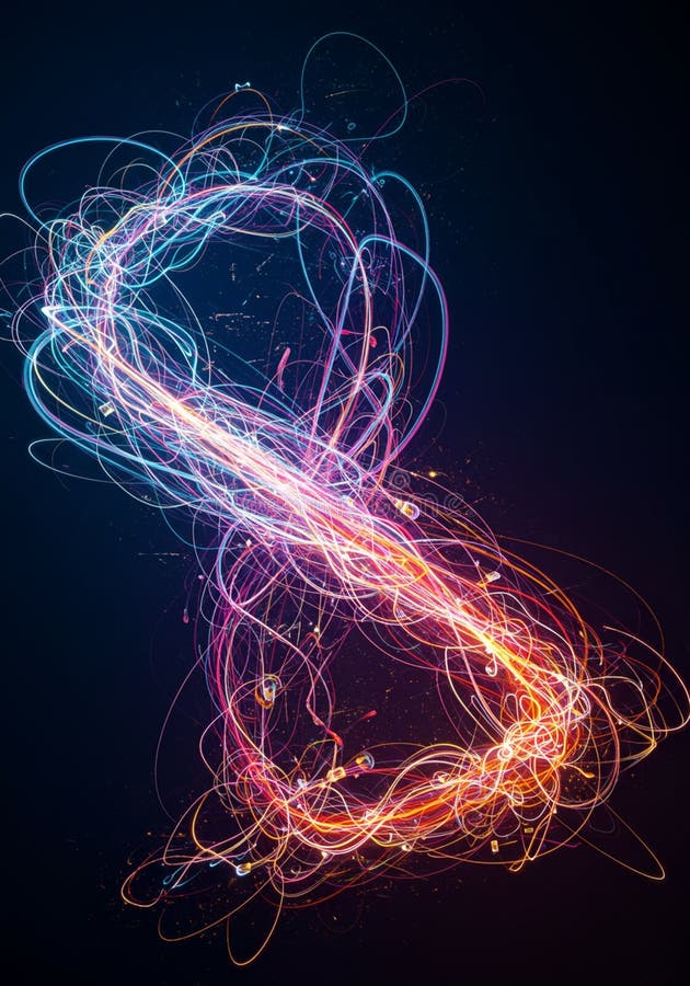 Glowing Infinity Symbol of Colorful Particles Stock Illustration ...