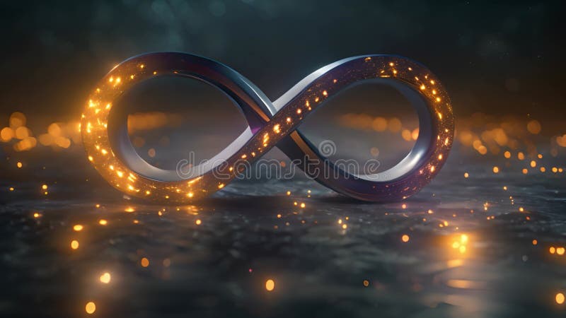Glowing Infinity Symbol on a Dark Surface Stock Footage - Video of ...